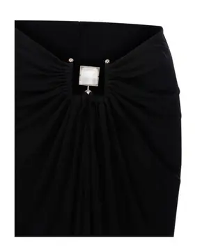 Christopher Esber Bezel Quartz Ruched Skirt - Black