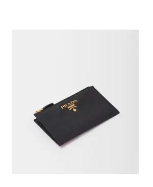 Prada Saffiano Leather Card Holder - Black