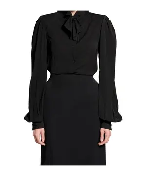 Balenciaga Bow Detailed Long-sleeve Shirt