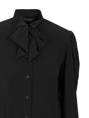 Balenciaga Bow Detailed Long-sleeve Shirt