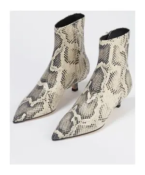 AeydĒ Pointed Toe High Heel Ankle Boots - Nude