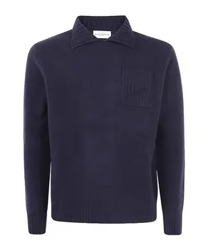 BALLANTYNE Spread Collar Sweater With Chest Pocket