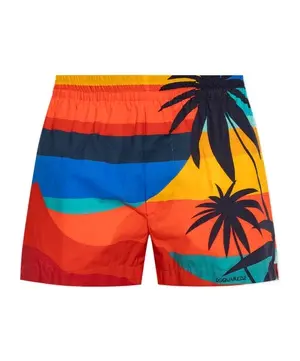 Dsquared2 Sunset Palm Tree Print Swim Shorts - Multicolor
