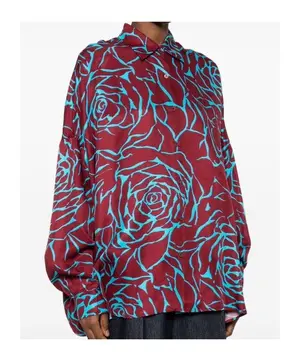 Dries Van Noten Printed Long Sleeve Shirt - Red
