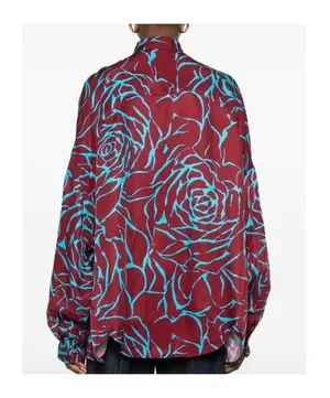 Dries Van Noten Printed Long Sleeve Shirt - Red