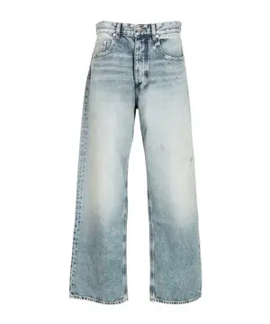 ICON DENIM LOS ANGELES Wide Leg Frayed Jeans - Blue
