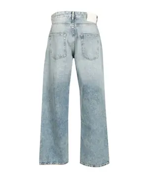 ICON DENIM LOS ANGELES Wide Leg Frayed Jeans - Blue