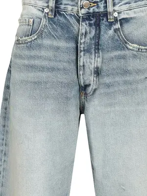 ICON DENIM LOS ANGELES Wide Leg Frayed Jeans - Blue