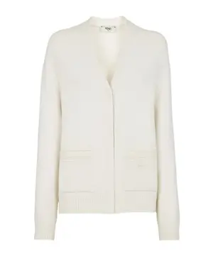 Fendi V-neck Cardigan With Logo Embellishment