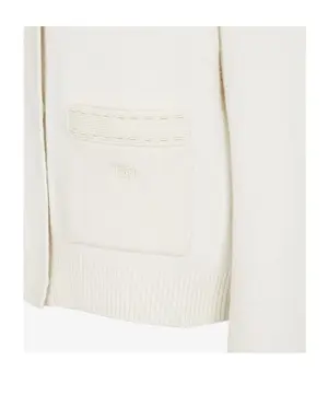 Fendi V-neck Cardigan With Logo Embellishment