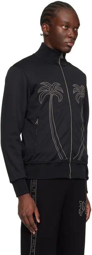 Palm Angels Milano Stud Embellished Zipped Track Jacket