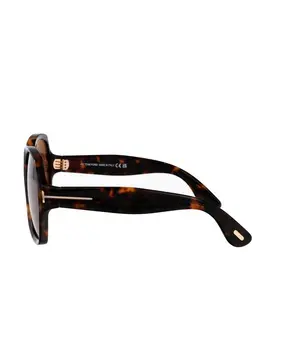 TOM FORD Tortoiseshell Geometric Frame Sunglasses - Brown