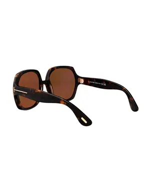 TOM FORD Tortoiseshell Geometric Frame Sunglasses - Brown