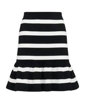 Alexander McQueen Striped Mini Skirt - Black