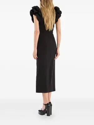 ROTATE BY BIRGER CHRISTENSEN Crepe Puffy Sleeve Midi Dress