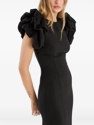 ROTATE BY BIRGER CHRISTENSEN Crepe Puffy Sleeve Midi Dress