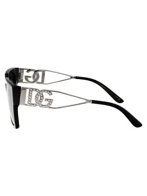 Dolce & Gabbana Full Rim Sunglasses With Embellished Logo