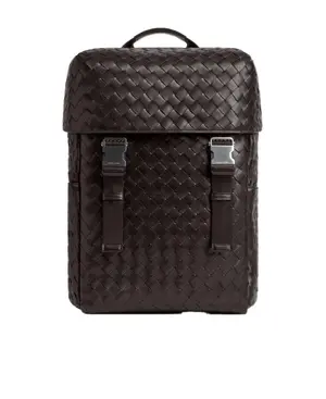 Bottega Veneta Intrecciato Flap Backpack - Brown