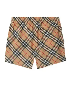 Burberry Check Printed Drawstring Swim Shorts - Sand-colored