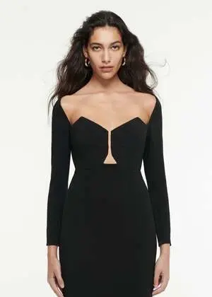 Roland Mouret Long-sleeve Gown With Cut-out Detail