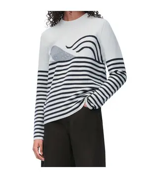 Loewe Whale Motif Striped Wool Sweater
