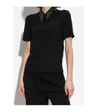Versace Embellished Collar Short-sleeve Blouse