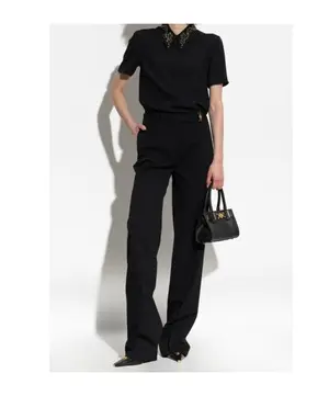 Versace Embellished Collar Short-sleeve Blouse