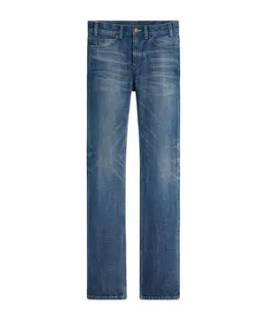 Celine Françoise Jeans In Dark Union Wash Denim - Blue