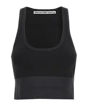 Alexander Wang Cropped Tank Top With Logo Waistband
