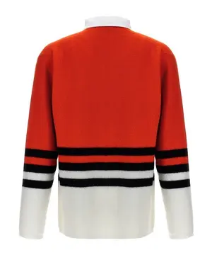 WALES BONNER Cypher Logo Embroidered Knitted Polo Shirt