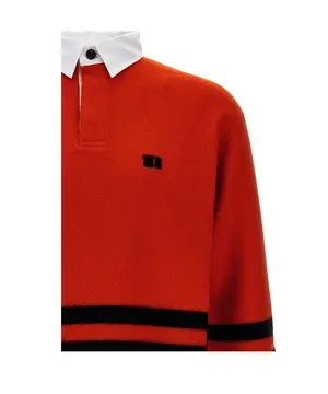 WALES BONNER Cypher Logo Embroidered Knitted Polo Shirt