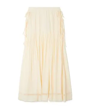 Rabanne Midi Skirt With Side Bow Detail - Off White