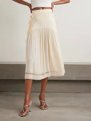 Rabanne Midi Skirt With Side Bow Detail - Off White