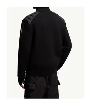 Moncler High Neck Zip-up Cardigan With Down-filled Details