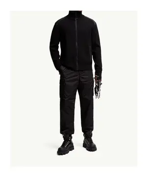 Moncler High Neck Zip-up Cardigan With Down-filled Details