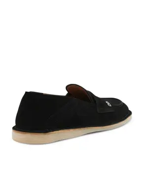 Dolce & Gabbana Suede Slip-on Loafers With Branded Hardware - Black