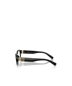 Miu Miu Oval Frame Eyeglasses - Black