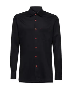 Kiton Lapel Long-sleeved Shirt - Black