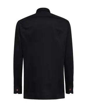 Kiton Lapel Long-sleeved Shirt - Black