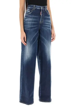 Dsquared2 Distressed Wide-leg Jeans