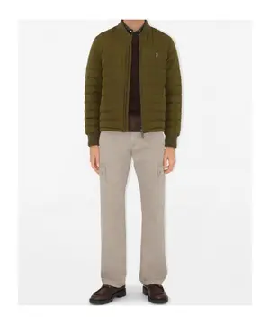 Burberry Logo Plaque Quilted Down Jacket - Brown