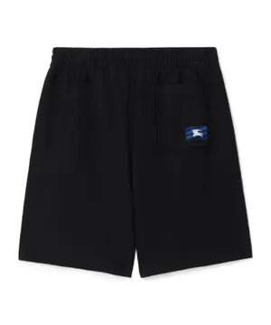 Burberry Logo Patch Straight-leg Shorts - Black