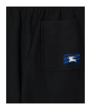 Burberry Logo Patch Straight-leg Shorts - Black
