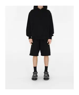 Burberry Logo Patch Straight-leg Shorts - Black