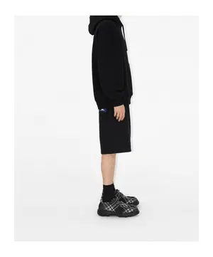 Burberry Logo Patch Straight-leg Shorts - Black