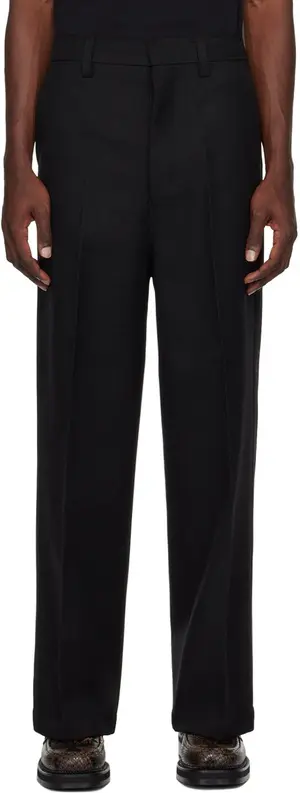 Ami Wide-leg Tailored Wool Trousers - Black