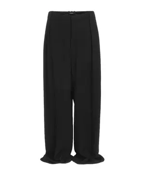 Balmain Pleated Wide-leg Casual Pants - Black
