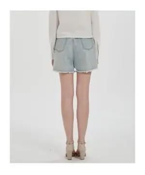 Marissa Chiara Belted Logo Print Denim Shorts