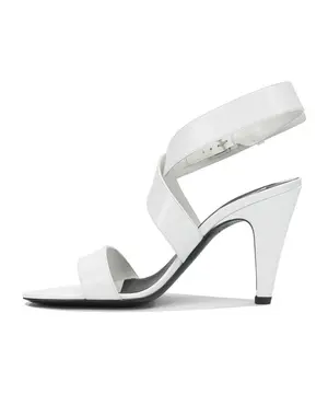Alaïa Cone Crisscross Heeled Sandals - White