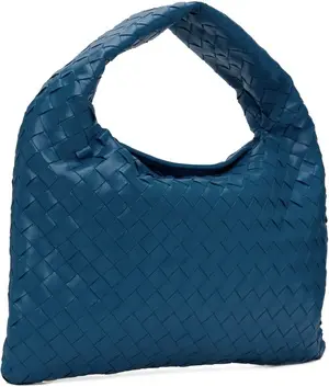 Bottega Veneta Hop Small Woven Shoulder Bag - Blue